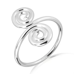 withlovesilver sterling silver swirls wire adjustable toe ring