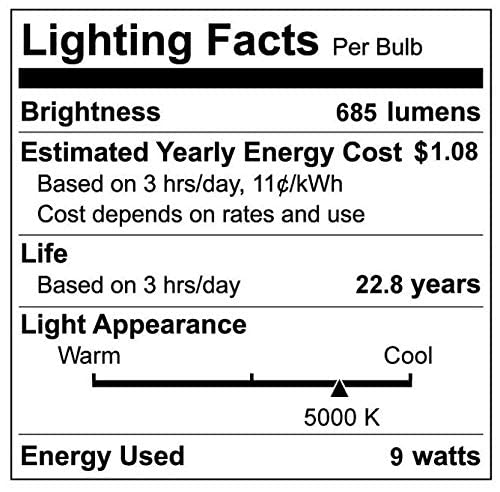 Ecosmart Daylight LED BR30 Dimmable Flood Bulb, 65W Replacement, 9 Watt, 685 Lumens - 5000K - Indoor/Outdoor Rated (6-Pack)