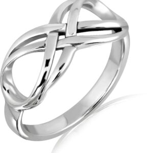 WithLoveSilver 925 Sterling Silver Celtic Double lines Infinity Ring (6)