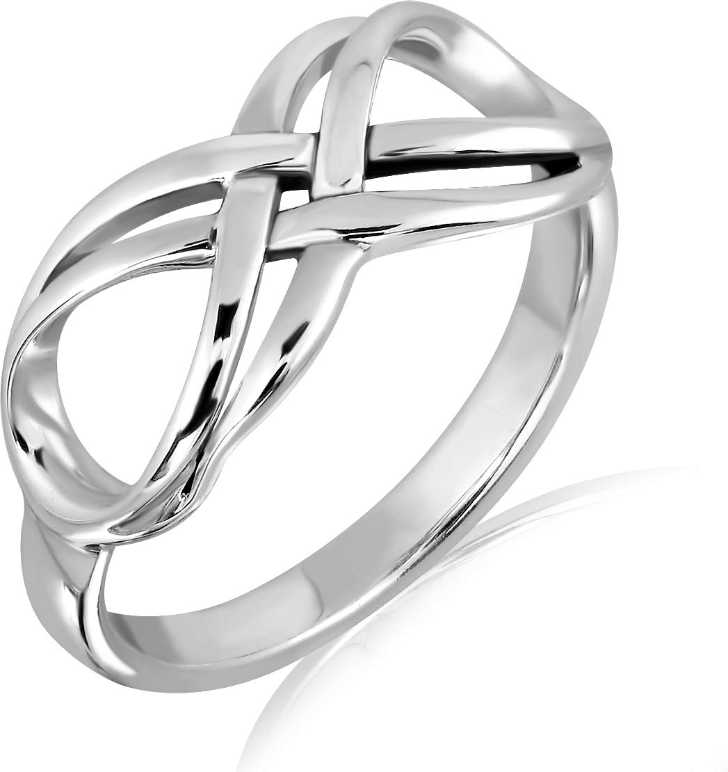 WithLoveSilver 925 Sterling Silver Celtic Double lines Infinity Ring (6)