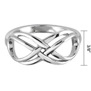 WithLoveSilver 925 Sterling Silver Celtic Double lines Infinity Ring (6)