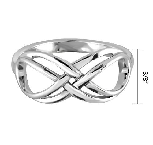 WithLoveSilver 925 Sterling Silver Celtic Double lines Infinity Ring (6)