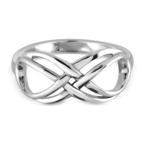 WithLoveSilver 925 Sterling Silver Celtic Double lines Infinity Ring (6)