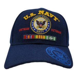 US Navy Vietnam Veteran Licensed Military Ball Cap (One Size Fits All, US Navy (Blue))