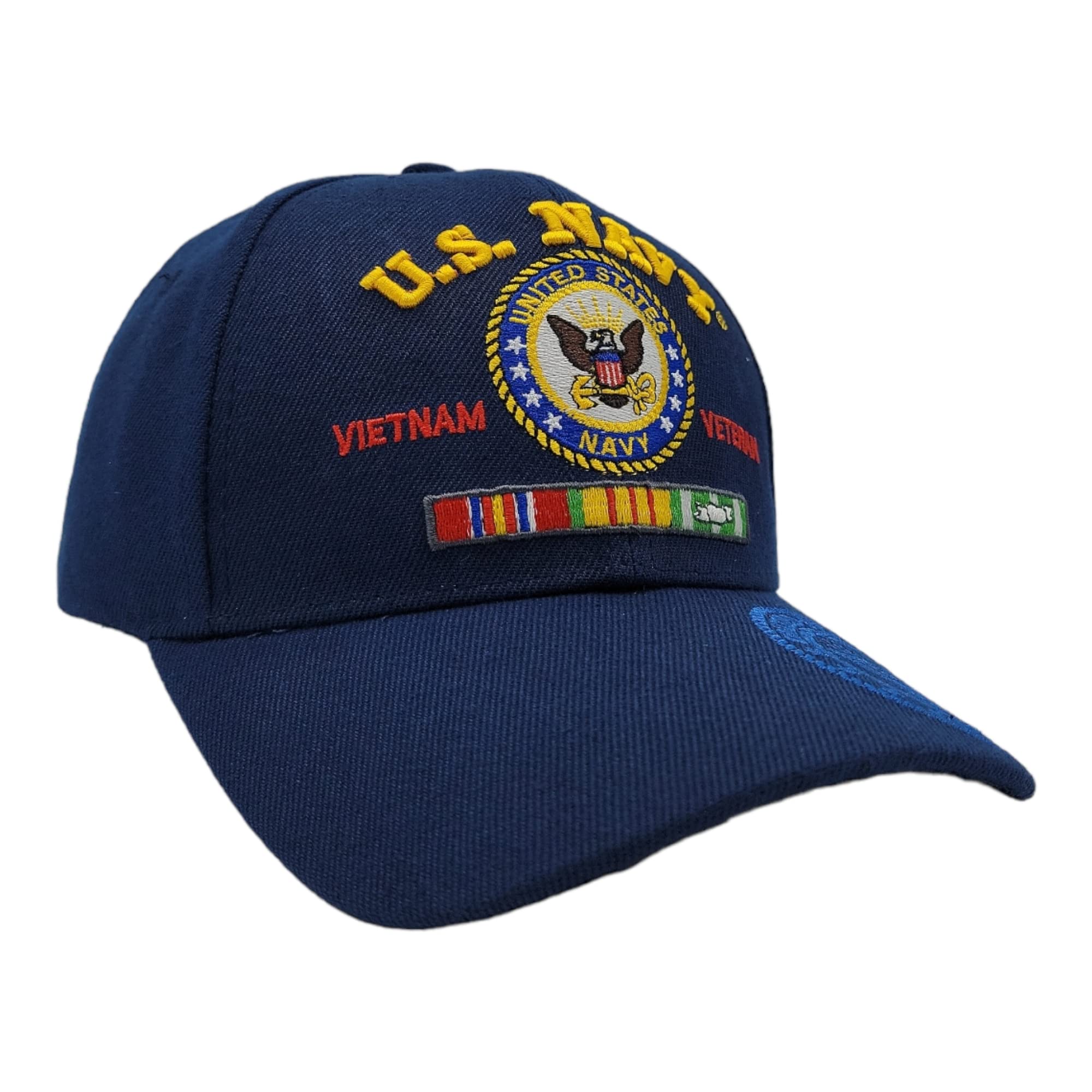 US Navy Vietnam Veteran Licensed Military Ball Cap (One Size Fits All, US Navy (Blue))