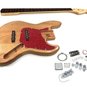 Solo Jazz Bass Style DIY Guitar Kit, Mahogany Body, Maple Neck, JBK-1