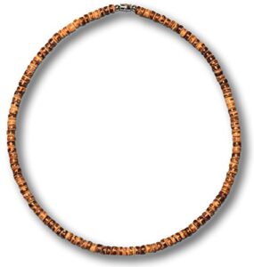 native treasure 18" mens and womens tropical summer beach surfer necklace from the philippines, mixed brown coconut beads