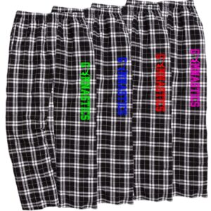 jant girl gymnastics black white lounge flannel pant with pockets (red, m)