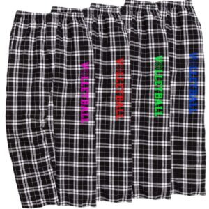 jant girl volleyball black white lounge flannel pant with pockets (red, m)