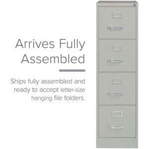 Pemberly Row 4 Drawers 52" Vertical Gray Metal Filing Cabinet Lockable Pre-Assembled Stationary Legal/Letter Size for Home, Office