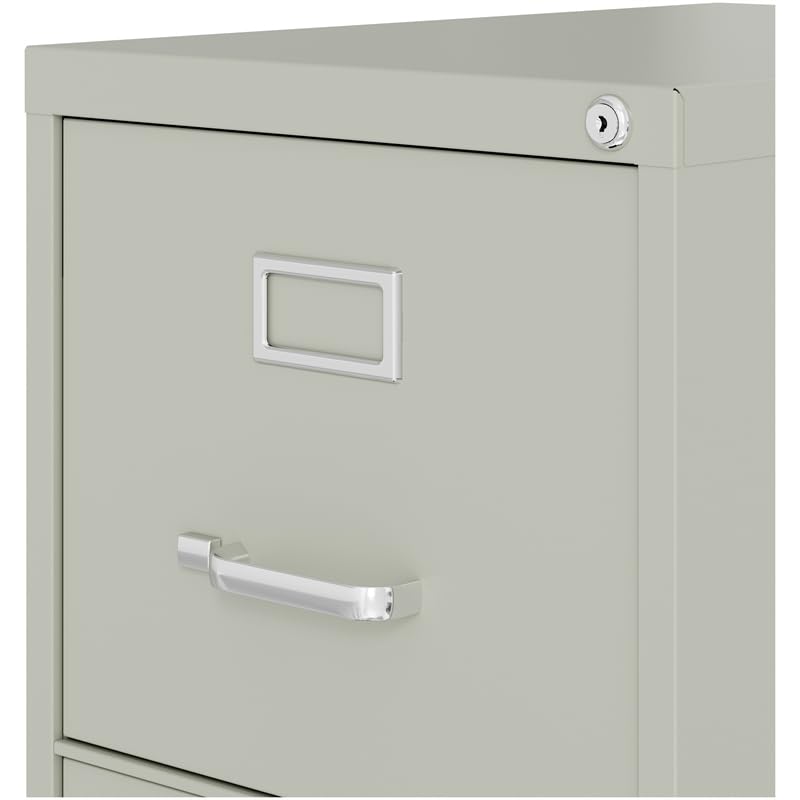 Pemberly Row 4 Drawers 52" Vertical Gray Metal Filing Cabinet Lockable Pre-Assembled Stationary Legal/Letter Size for Home, Office