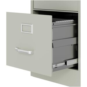 Pemberly Row 4 Drawers 52" Vertical Gray Metal Filing Cabinet Lockable Pre-Assembled Stationary Legal/Letter Size for Home, Office