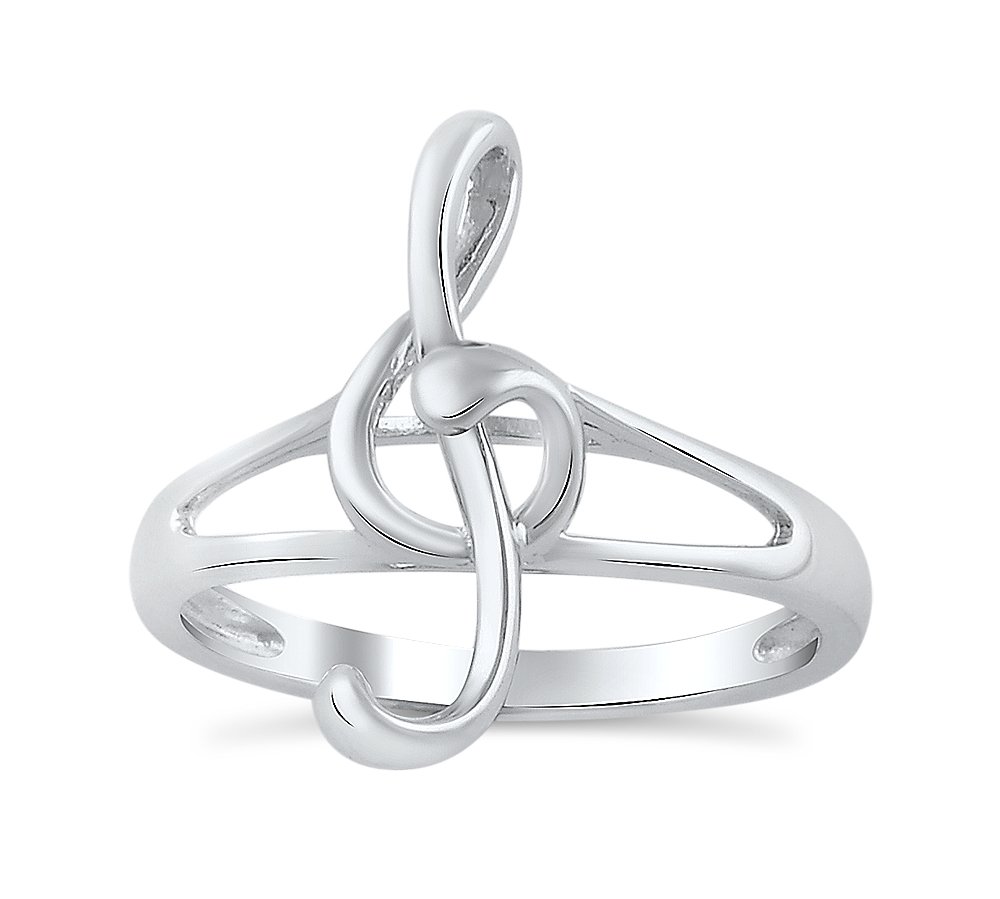 Sterling Silver Treble Clef "G CLEF" Music Symbol Ring (7)