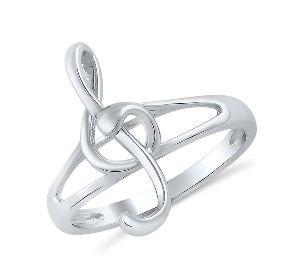 Sterling Silver Treble Clef "G CLEF" Music Symbol Ring (7)