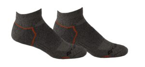 columbia men's 2 pack balance point walking low cut socks, dark grey/orange, shoe size 6-12