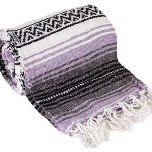 Canyon Creek Authentic Mexican Yoga Falsa Blanket (Light Purple)