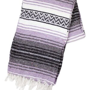 Canyon Creek Authentic Mexican Yoga Falsa Blanket (Light Purple)