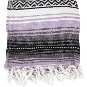 Canyon Creek Authentic Mexican Yoga Falsa Blanket (Light Purple)