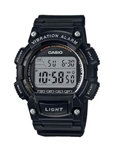 casio men's 'super illuminator' quartz resin casual watch, color:black (model: w-736h-1avcf)