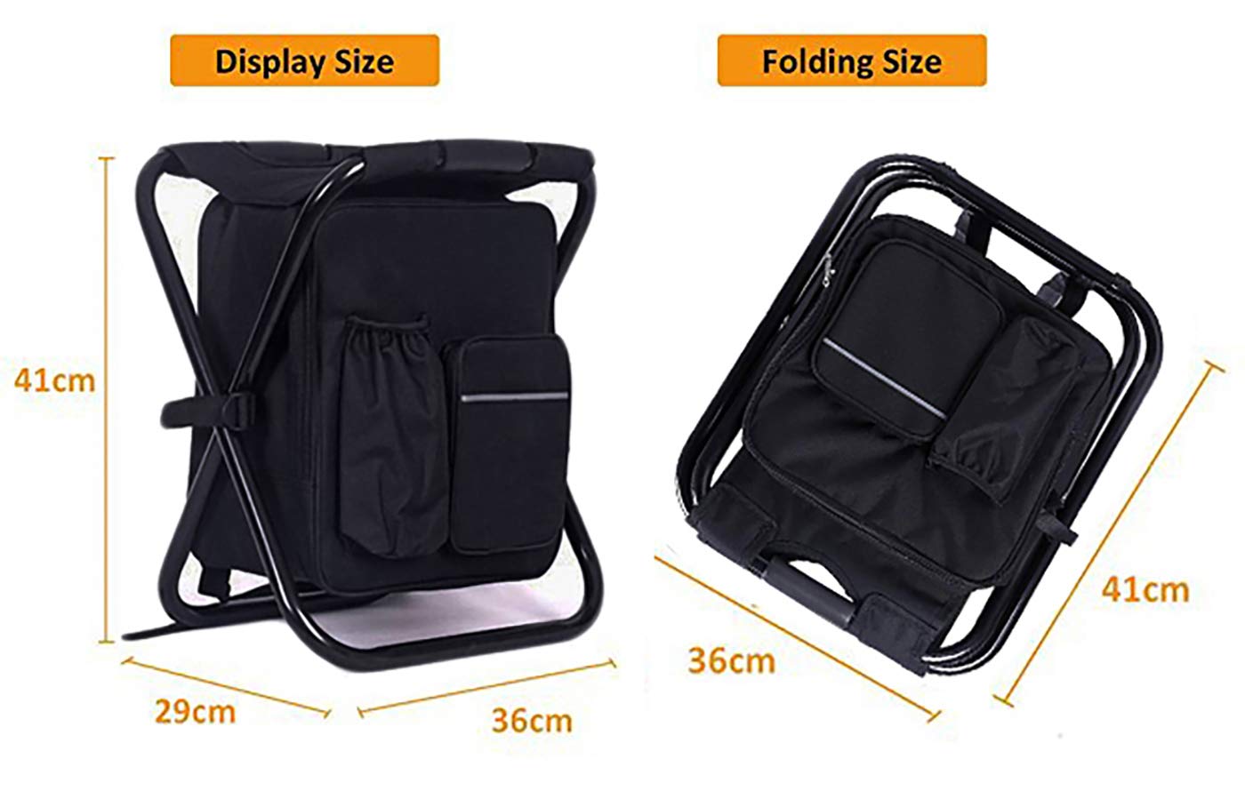 HANERDUN 3 in 1 Cooler Backpack, Foldable Fishing Chair, Portable Backpack Chair with Fabric Cooler Bag, Soft Sided Cooler Chair for Outdoor Hiking Events Beach Fishing Camping