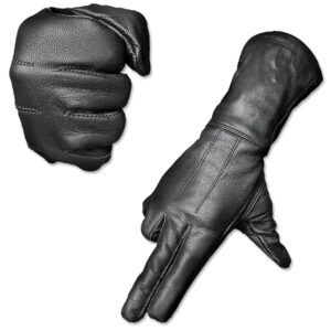 hugger windstopper motorcycle black gauntlet gloves unlined cold/wind resistant (large)