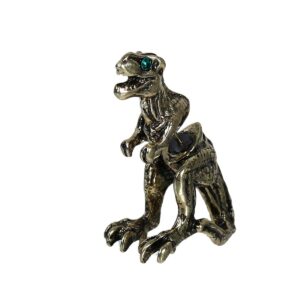 JGFinds Dinosaur 3D Earrings, T-Rex - 4 Sets, Bronze, Silver Tone, Gold Tone, Black, 1 1/2" length, Tyrannosaurus Rex Earrings With Rhinestone Eyes, Cute Animal Trex Dino