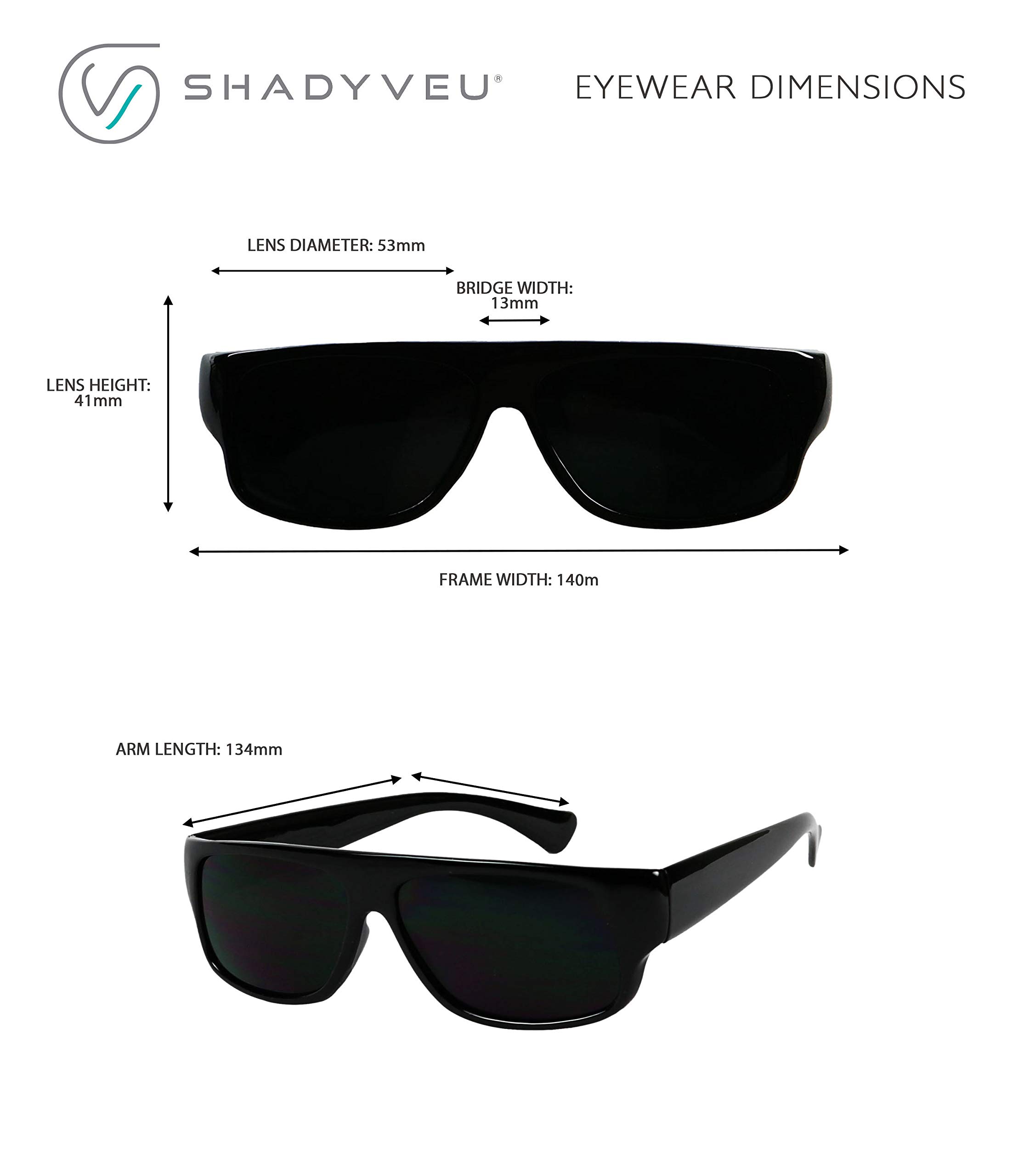 ShadyVEU Super Dark Sunglasses 100% UV Protection | Eazy E Lowrider Cholo Vintage Flat Top OG Biker Shades (Black)