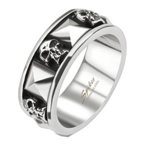 blue palm jewelry - rings skull and pyramid combination cast band ring stainless steel band ring r655 (13)