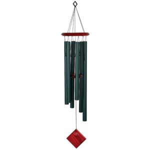 woodstock wind chimes for outside, garden, patio, porch and outdoor decor (37") encore chimes of earth evergreen wind chimes gifts (dce37)