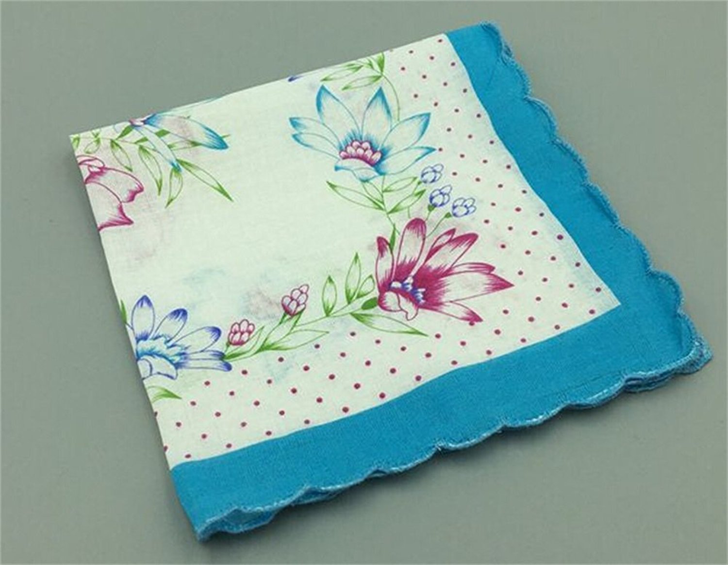 Forlisea Womens Colorful Ladies Hankies 100% Cotton Handkerchief Wendding Hanky