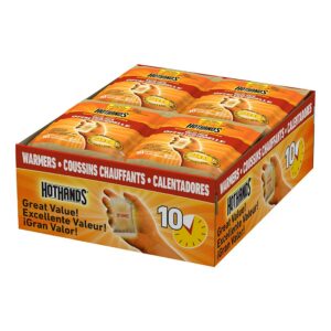 hothands hand warmers - long lasting safe natural odorless air activated warmers - up to 10 hours of heat - 160 individual warmers