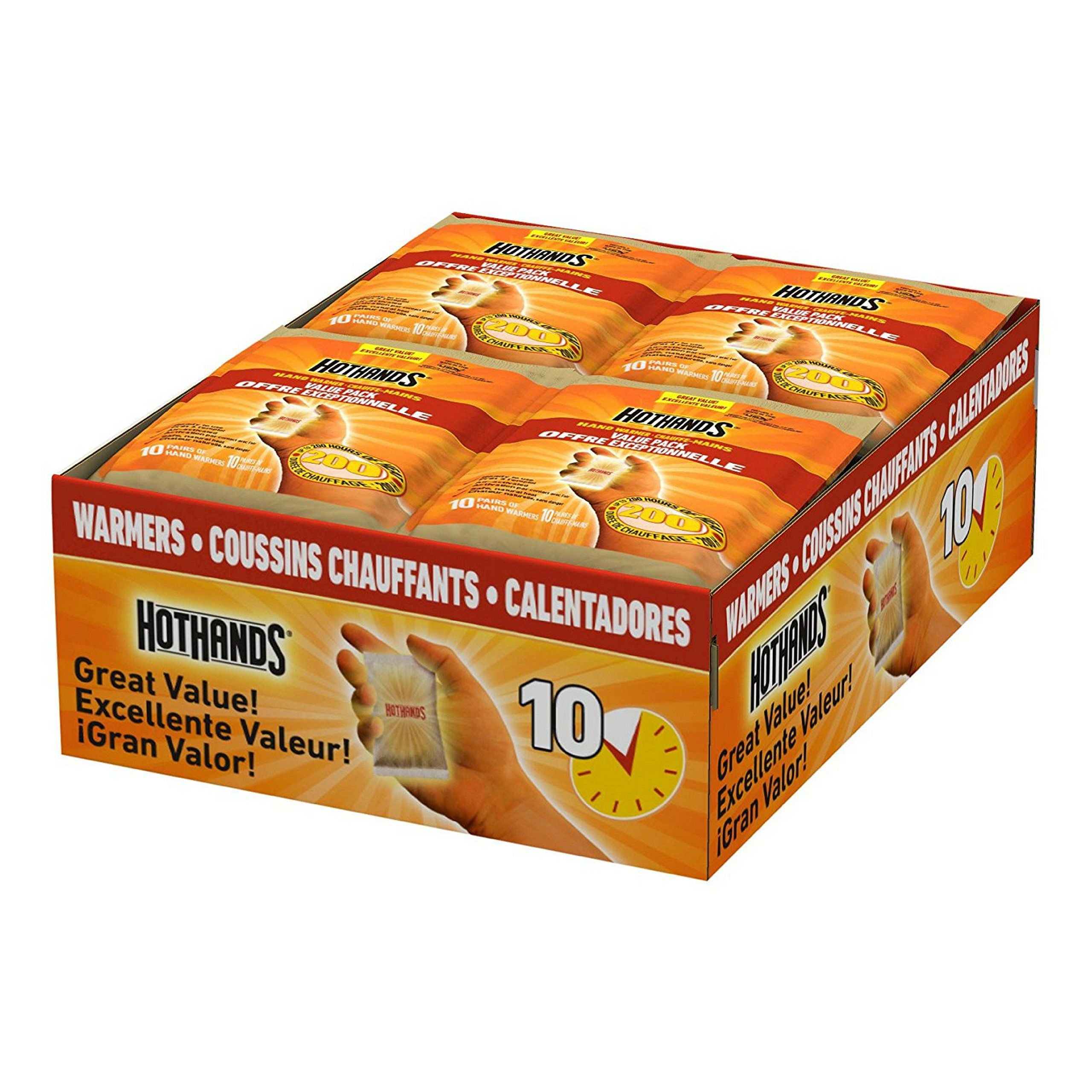 HotHands Hand Warmers - Long Lasting Safe Natural Odorless Air Activated Warmers - Up to 10 Hours of Heat - 160 Individual Warmers