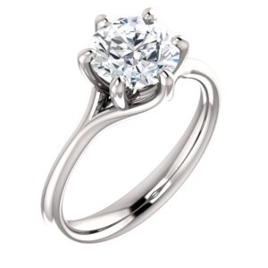 gngjewel forever one moissanite (ghi) engagement ring in solid 14k gold