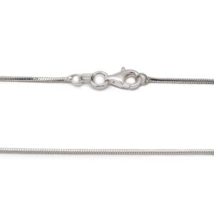 925 Sterling Silver 1MM 8 Sided Snake Chain - Italian Necklace For Women - Lobster Claw Clasp - 18 Inch