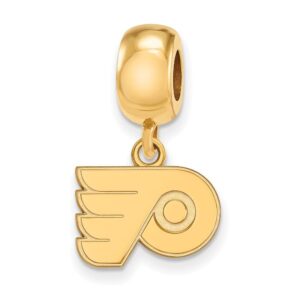 philadelphia flyers bead charm extra small (3/8 inch) dangle (gold plated)