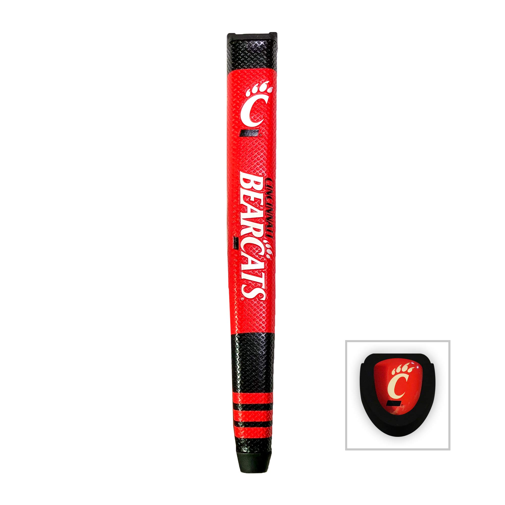 Team Golf NCAA Cincinnati Bearcats Golf Putter Grip Golf Putter Grip with Removable Gel Top Ball Marker, Durable Wide Grip & Easy to Control