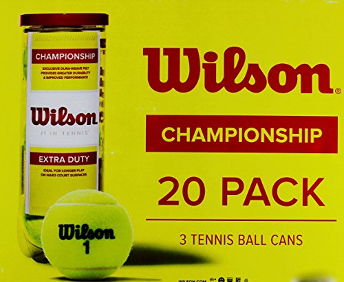 Wilson Championship Tennis Balls Extra Duty, 20 Pack (60 Balls)