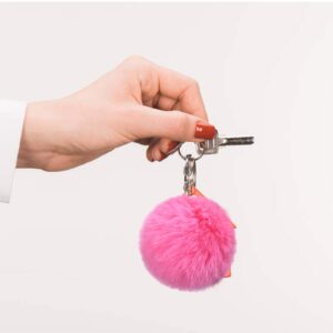 Cityelf Cute Faux Rabbit Fur Ball Pom Pom Keychain Car Key Ring Handbag Tote Bag Pendant Purse Charm (Pink)