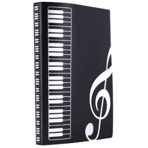 wogod music sheet file paper documents storage folder holder plastic.a4 size,40 pockets (black)