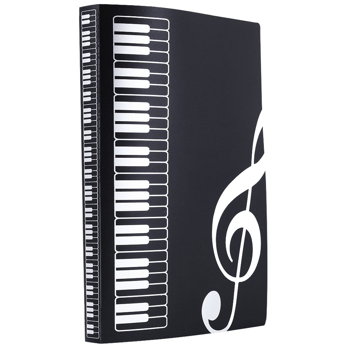 WOGOD Music Sheet File Paper Documents Storage Folder Holder Plastic.A4 Size,40 Pockets (Black)