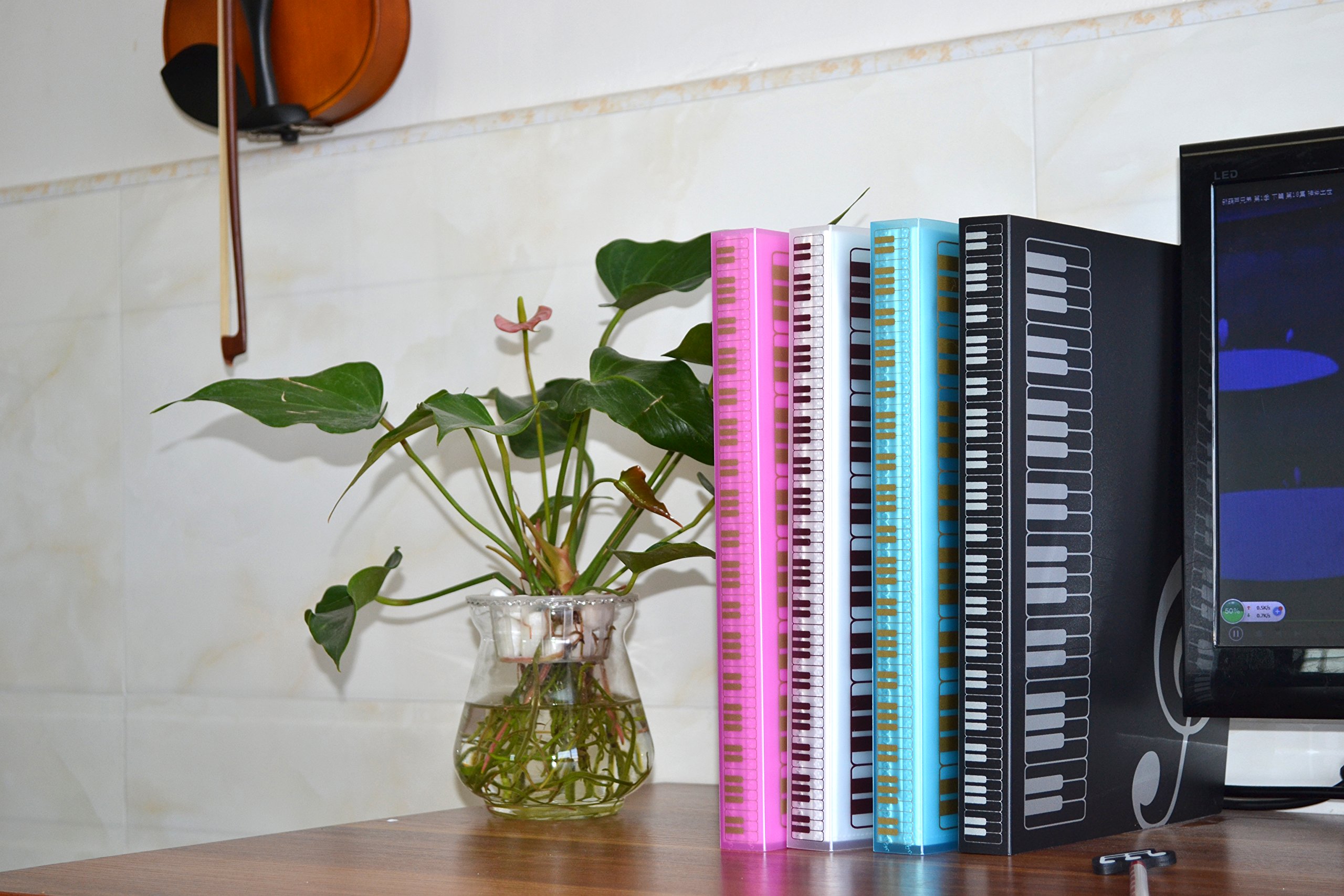 WOGOD Music Sheet File Paper Documents Storage Folder Holder Plastic.A4 Size,40 Pockets (Black)