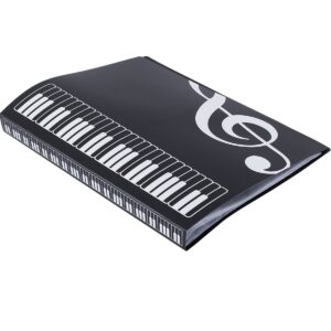 WOGOD Music Sheet File Paper Documents Storage Folder Holder Plastic.A4 Size,40 Pockets (Black)