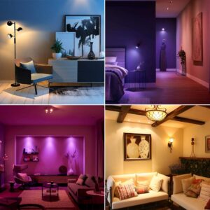 Yangcsl LED Color Changing RGB Light Bulb with Remote 40W Equivalent 400LM, 45° Beam Angle and Memory, E26 Mood Ambiance Lighting (6 Pack)