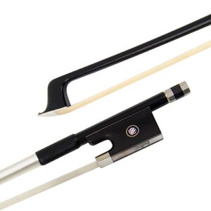 kmise violin bow stunning fiddle bow carbon fiber for violins (4/4, black)