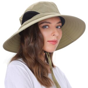 einskey unisex sun hat, waterproof wide brim bucket hat packable boonie hat for fishing hiking gardening safari beach