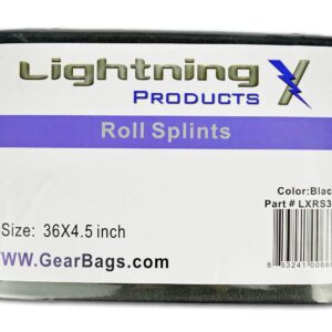 Lightning X Universal Padded Aluminum Medical Splint Kit - 36" Roll Splint + 3 Finger Splints - Tactical Black/Grey