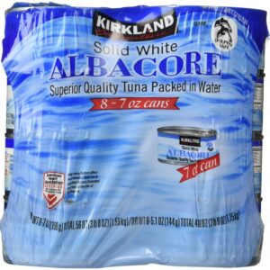 Kirkland Signature Albacore Solid White Tuna in Water, 7 Ounce (8 Pack) (2 Pack)