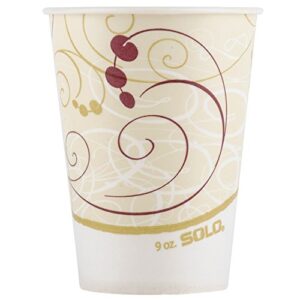 dart solo r9n-j8000 symphony 9 oz. wax treated paper cold cup - 100/pack