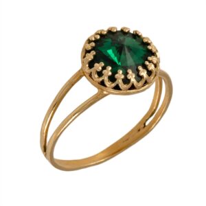 emerald ring stacking ring emerald jewelry gold ring