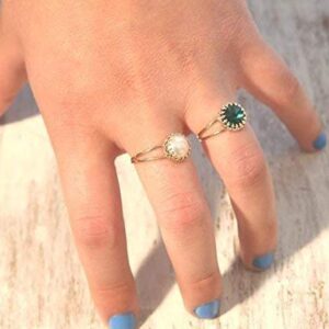 Emerald Ring Stacking Ring Emerald Jewelry Gold Ring